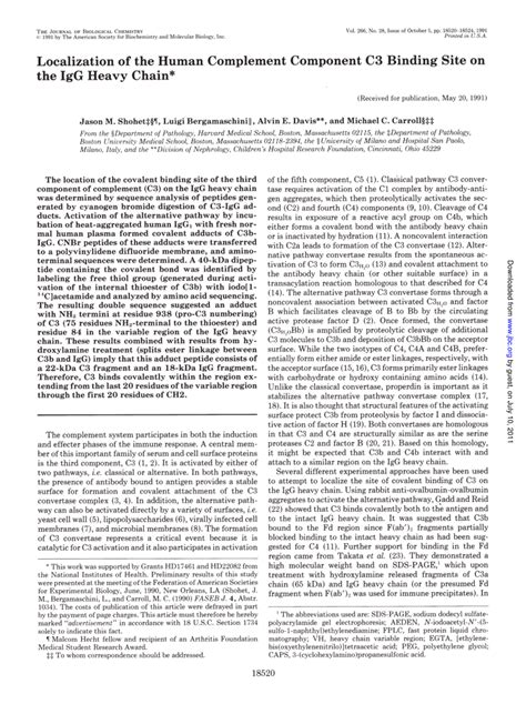 Pdf Localization Of The Human Complement Component C3 Binding Site On