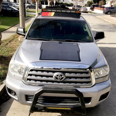 Toyota Sequoia 2nd Gen Lensun 85w Hood Flexible Solar Panel Trail