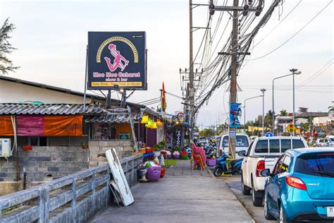 Colorful Tourist Street Moo Moo Cabaret Show Khao Lak Thailand
