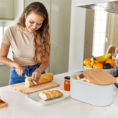 Storage Bins With Lids Pitmoly Bread Box Bread Storage Container For