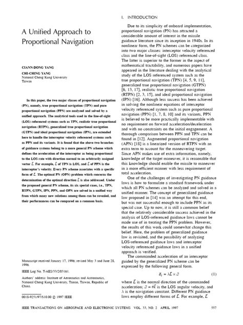 A Unified Approach To Proportional Navigation Pdf Acceleration A Unified Approach To Proportional Navigation Pdf Acceleration