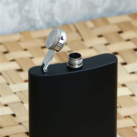 08oz Black Hip Flask Set Lazy Frogs High Quality Reusable Glass And