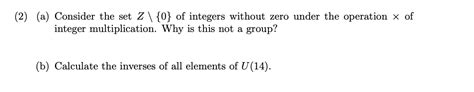Solved A Consider The Set Z Of Integers Without Chegg