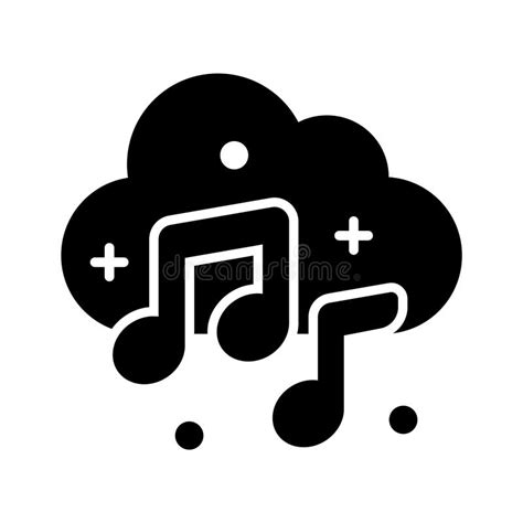 Music Notes With Cloud Denoting Concept Icon Of Music App Cloud Music Vector Design Stock