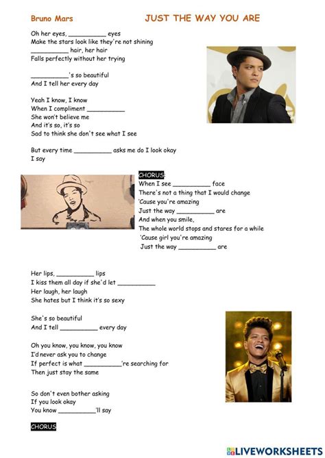 Bruno Mars Ju… Free Interactive Worksheets 1724466
