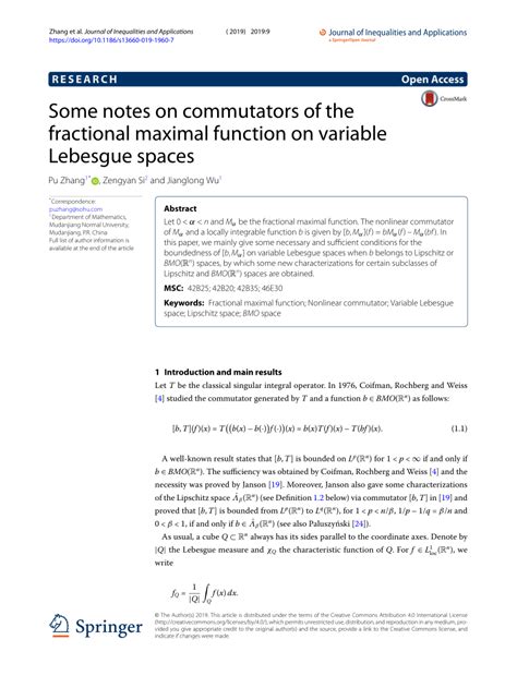 Pdf Some Notes On Commutators Of The Fractional Maximal Function On