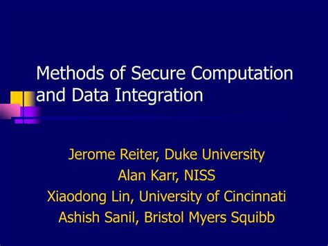 ppt methods of secure computation and data integration powerpoint