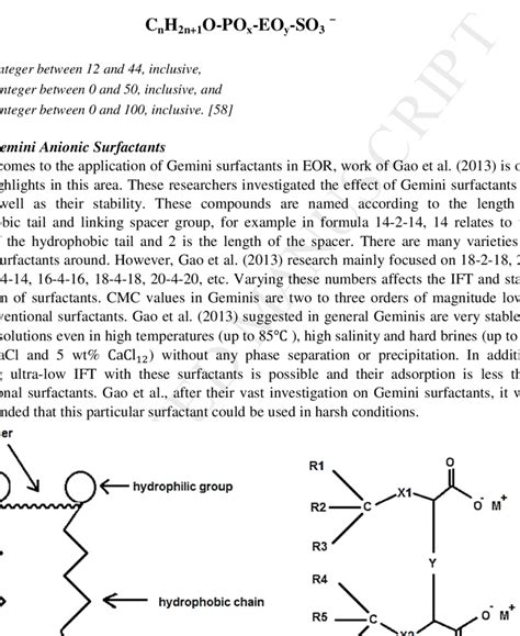 A Molecular Structure Of A Gemini Anionic Surfactant B Molecular