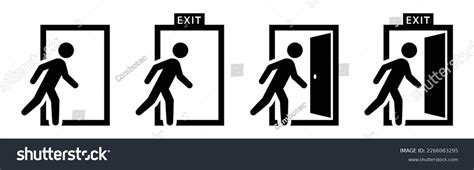 Sign Exit Door Icon Vector Illustration Stock Vector Royalty Free 2266083295 Shutterstock