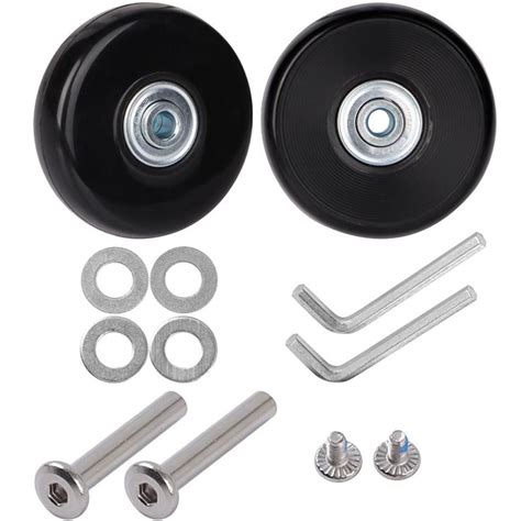 Mejoser 2pcs Set Roues De Valise Remplacement Kit De Réparation Essieux