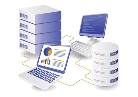Premium Vector Cloud Server Database Management Analysis