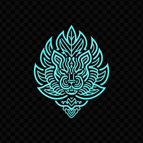 Premium Psd Ginseng Leaf Crest Logo With Intricate Patterns And Tiger