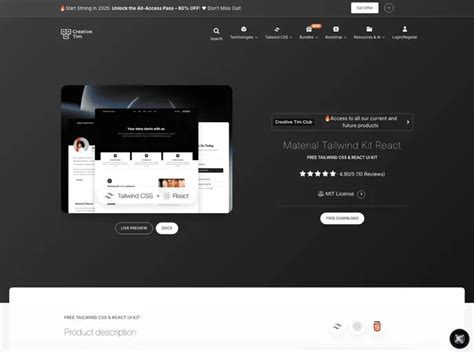 material tailwind kit react