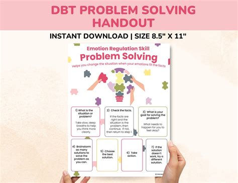 Dbt Problem Solving Handout Emotion Regulation Skills Pdf Etsy