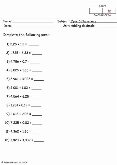 Adding Decimals Horizontal Worksheet Luxury Adding Decimals Horizontal Worksheet Numeracy Adding
