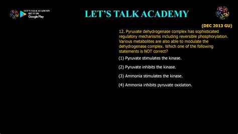 Regulation Of Pyruvate Dehydrogenase Complex By Metabolites And