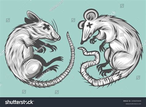 Vector Illustration Dead Rats Stock Vector Royalty Free 2206459009