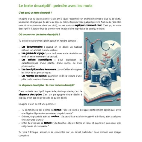 Sec 1 Le Texte Descriptif