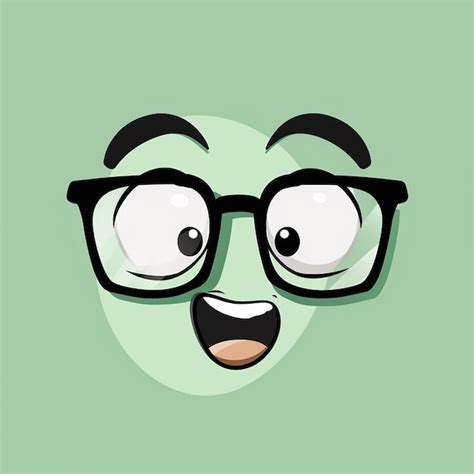 Nerd Face Emoji On Light Green Background Premium Ai Generated Image