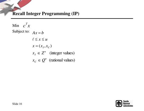 Ppt Reconnect ‘04 Introduction To Integer Programming Powerpoint Presentation Id266518