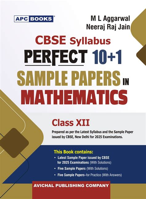 Perfect 10 1 Sample Papers In Mathematics Xii Apc Books