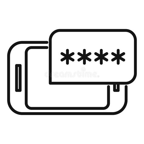 Smartphone Password Icon Outline Vector Data Privacy Stock Vector Illustration Of Shield