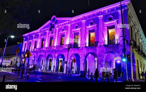 Stunning Night View Of The Palacio De Gobierno Del Estado De Yucatán Or
