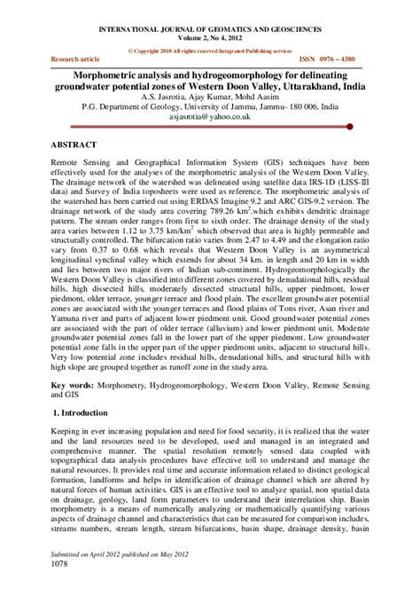 Pdf Remote Sensing And Gis Approach For Delineation Of Groundwater Potential And Groundwater