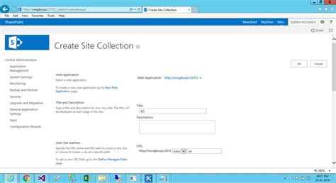 microsoft sharepoint technology how to create site collection in