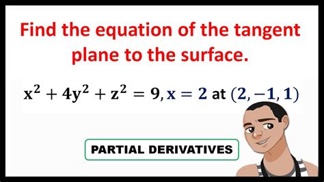 Equation Of Tangent Plane To The Surface Partial Derivatives Youtube