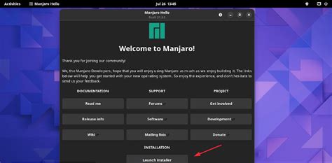 Installation Of Manjaro GNOME Edition Desktop