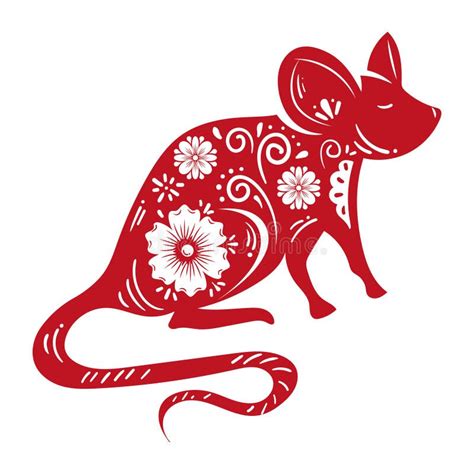 Chinese Zodiac Rat Animal Stock Vector Illustration Of Calendar