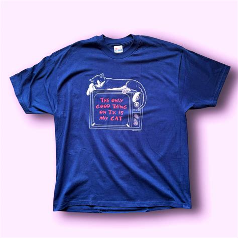 Vintage Cat Lover Graphic T Shirt The Only Good Thing On Tv Is My C