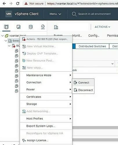 Vcenter Disconnected From Esxi Host Virtualization Spiceworks Community