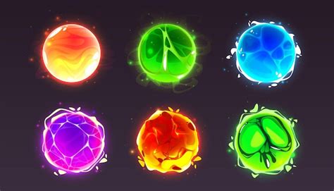 마법 에너지 효과 공 크리스탈 구 전력 아이콘 원 빛 반이는 구 환상적인 용암 불공 마녀 번개 전기 요소 플라즈마와 함께 추상적 인 행운 독성 주문