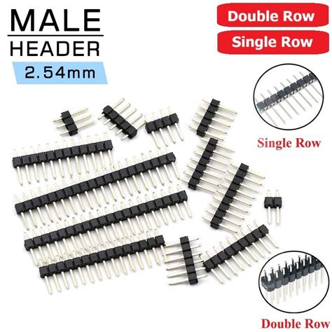 Straight Pin Header [male] Single Double Row 2p 3p 4p 10p 40p 2 54mm Pitch Shopee Malaysia