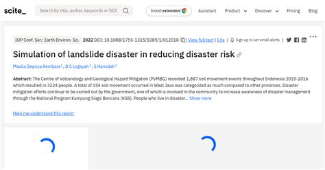 Simulation Of Landslide Disaster In Reducing Disaster Risk [scite Report]