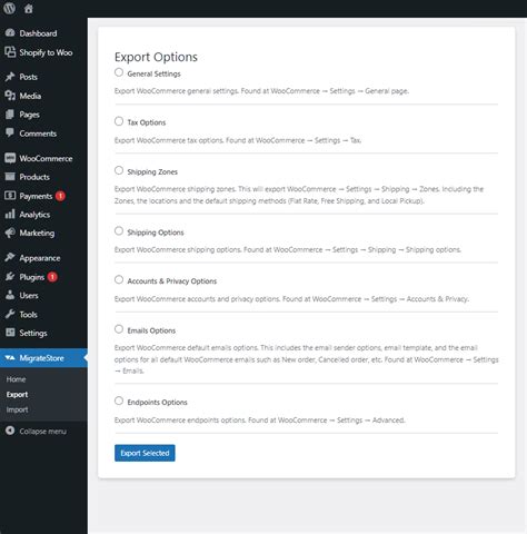 Transfer Woocommerce Store Settings To Other Website With Migratestore