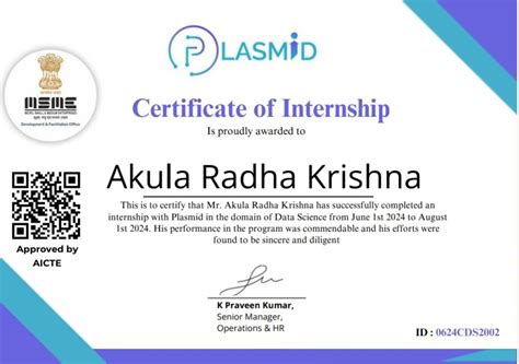 Akula Radha Krishna On Linkedin Data Internship Letterofrecommendation Learning Career