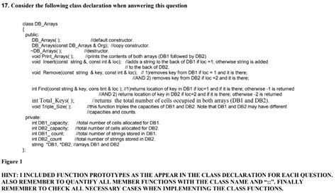 Solved 17 Consider The Following Class Declaration When