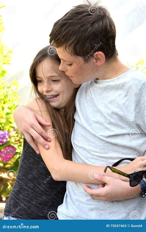 Happy Siblings Stock Image Image Of Amicable Brother 75047463