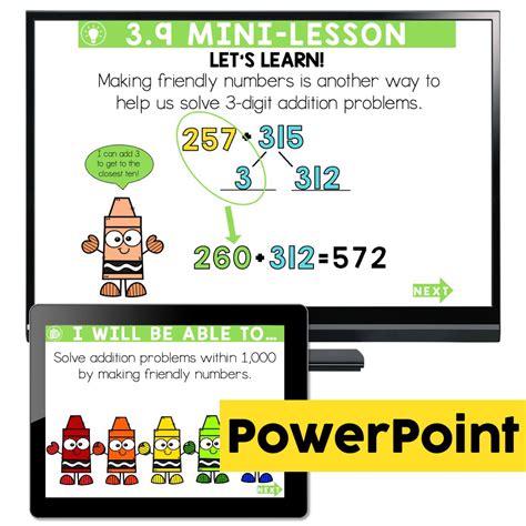 Lucky To Learn Math 3 Digit Addition Friendly Numbers Lesson 39 Teaching Slides