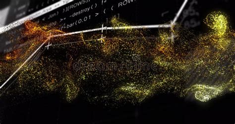 Data Visualization And Coding Animation Over Abstract Particle Cloud Stock Footage Video Of