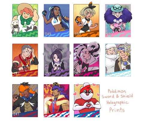 Pokemon Sword And Shield Galarian Gym Leaders Prints Squidyjen