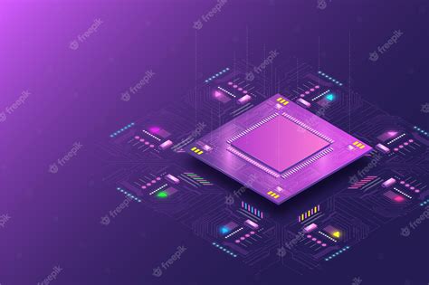 Premium Vector Realistic Microchip Processor Background