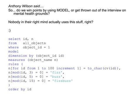 Oracle Sql Model Clause Ppt