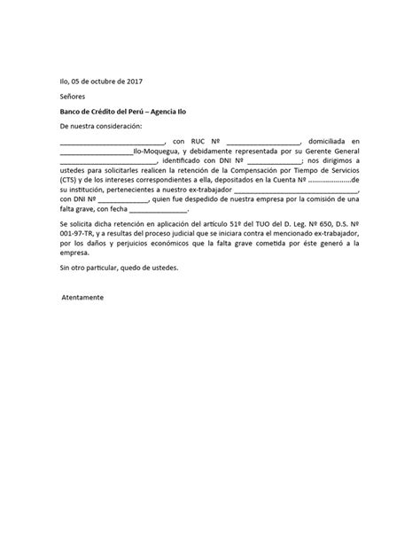 Carta Retencion Banco Pdf