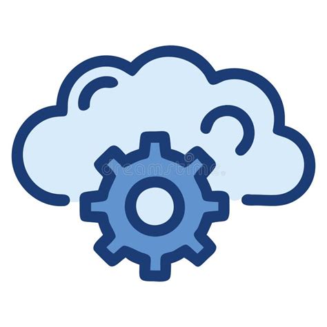 cloud configuration gear settings technology stock vector