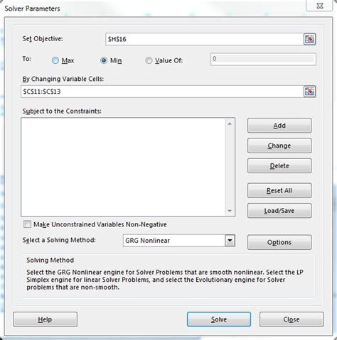2 excel s solver dialog box download scientific diagram
