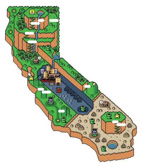 Smw Themed California Map R Retrogaming